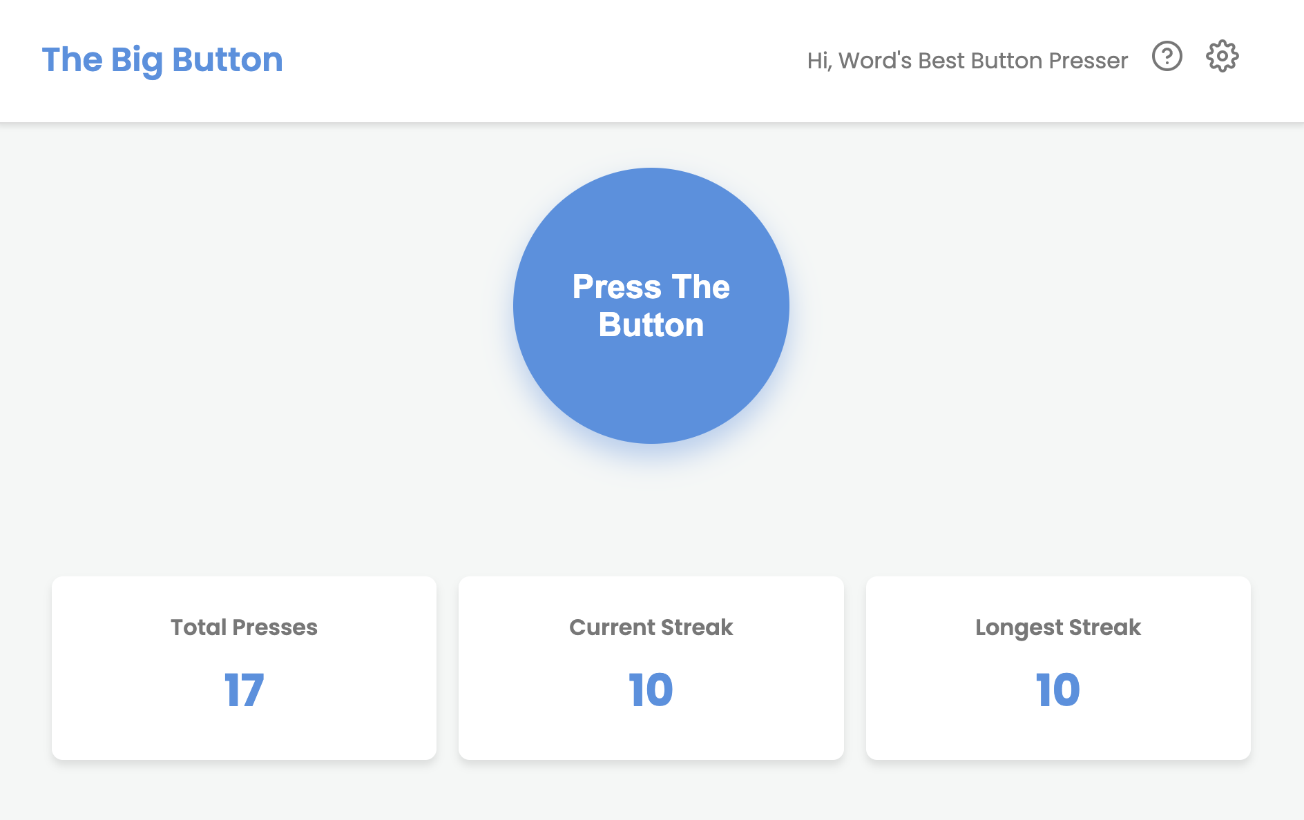 The Big Button Game - A Game of Patience & Streaks